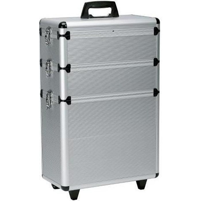 Valise Aluminium - SIBEL - 3 étages - Coque rigide en ABS - 4 roulettes ...