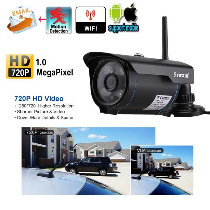 Sricam SP007 Caméra 720P H.264 LED Wifi Sans Fil ONVIF CCTV Sécurité ...