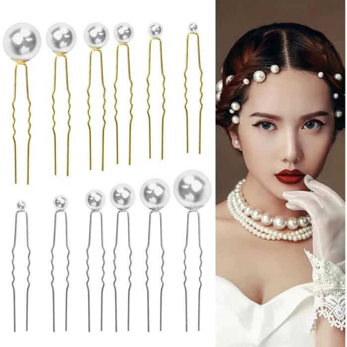 Favengo 36 PCS épingles à Cheveux Mariage épingles à Cheveux Perle ...