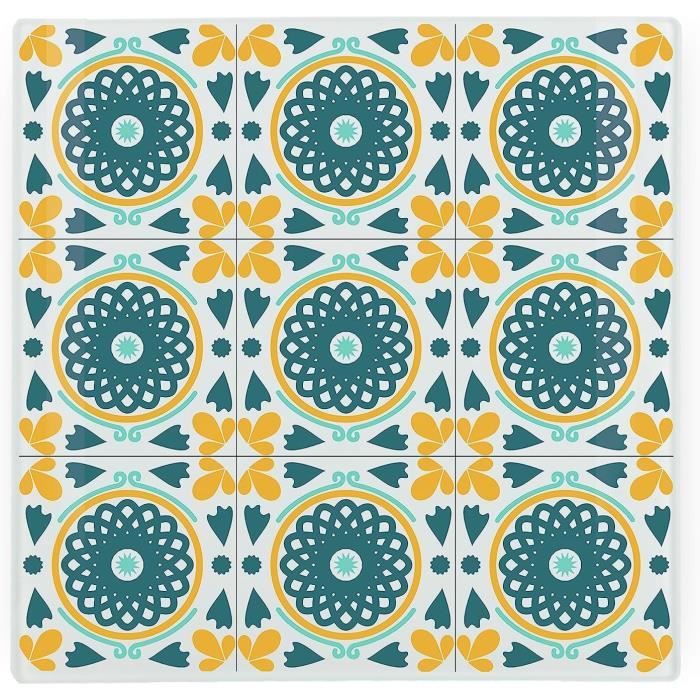 Support En Verre Pour Plan De Travail En Mosaïque - Jaune Et Gris ...