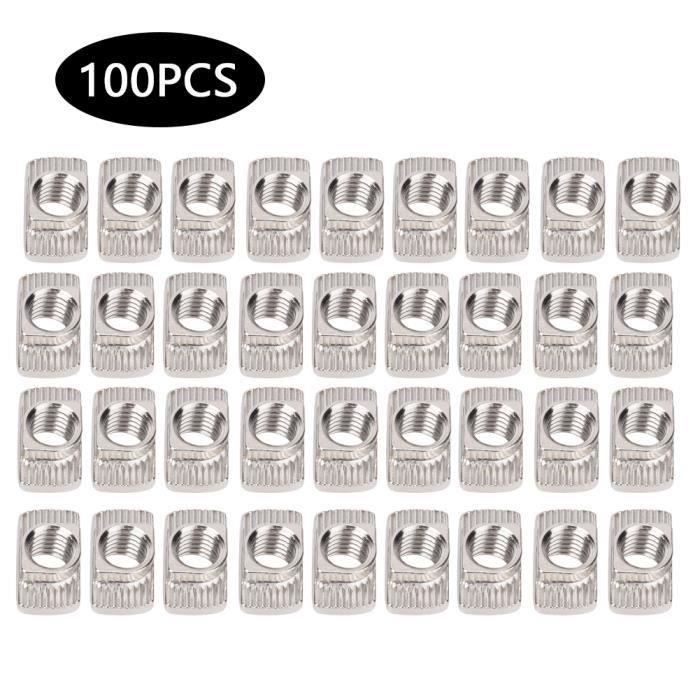 HQ11788- écrou M8 100pcs écrou en T standard européen 45T M8 écrou ...