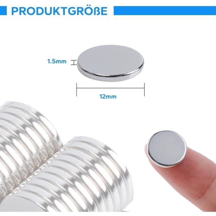 50 Pièces Aimant Puissant 12X1.5Mm Aimant Neodyme Mini Magnet Frigo ...