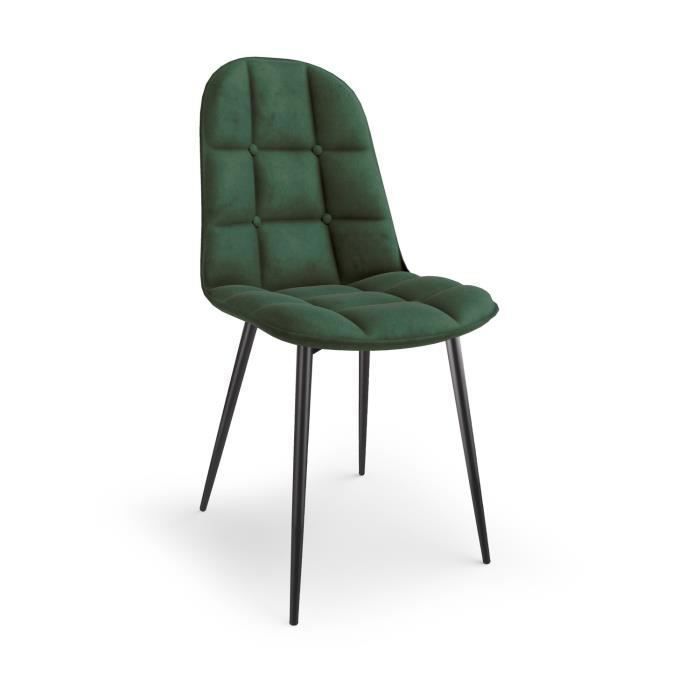 CHAISE DE CUISINE / SALON VERTE AVEC CAPITONNAGE - REVÊTEMENT EN TISSU ...