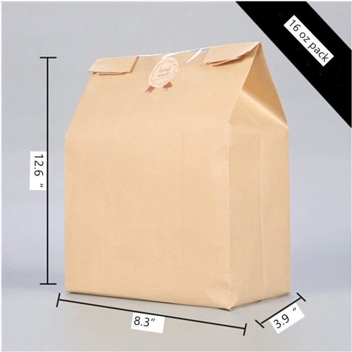 Lot de 50 sacs d'emballage en papier kraft avec revêtement PE 30 ...