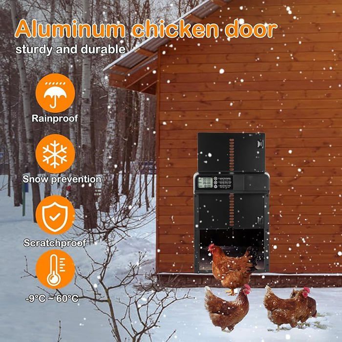 Porte Automatique Poulailler Avec Minuterie Design Anti-pincement Écran ...