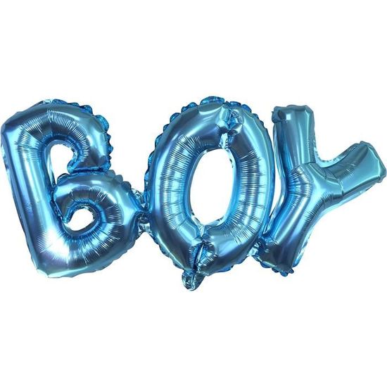 Ballon Gonflable Imprimé "Boy" 67X29 Cm - Couleur Bleue - En Aluminium ...