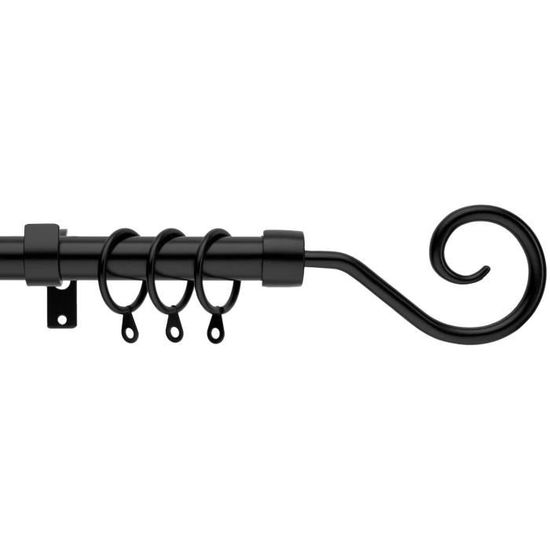 Tringle rideaux extensible avec embouts de dfilement Noir 1619 mm de diamtre 70120 cm[13614 ...