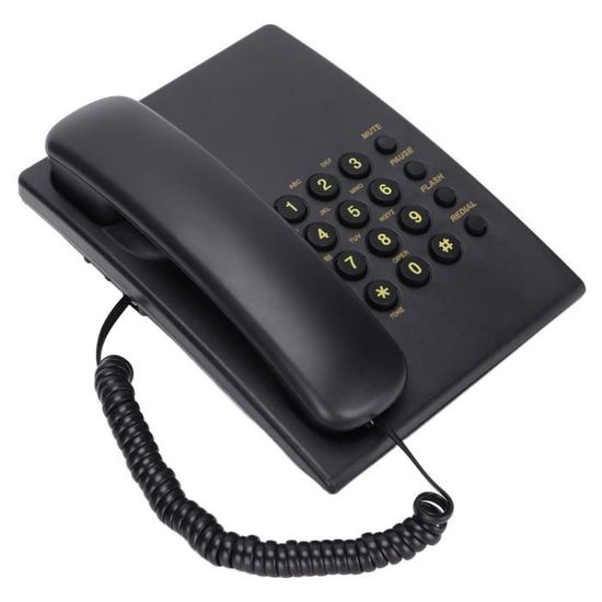 GOTOTOP Téléphone filaire fixe KX‑T435 Téléphone filaire de bureau Téléphone fixe filaire avec ...
