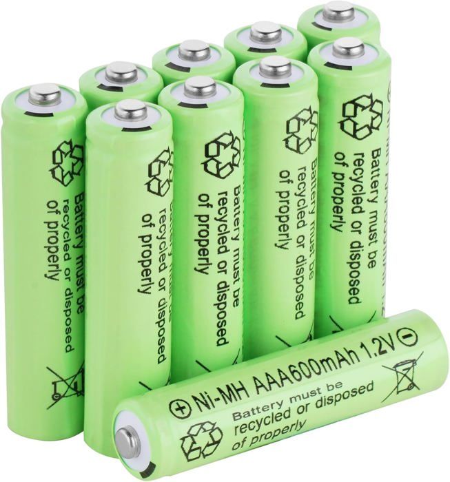 Ni-Mh Piles Rechargeables AAA, 10PCS 800mAh 1,2V Haute capacité pré ...