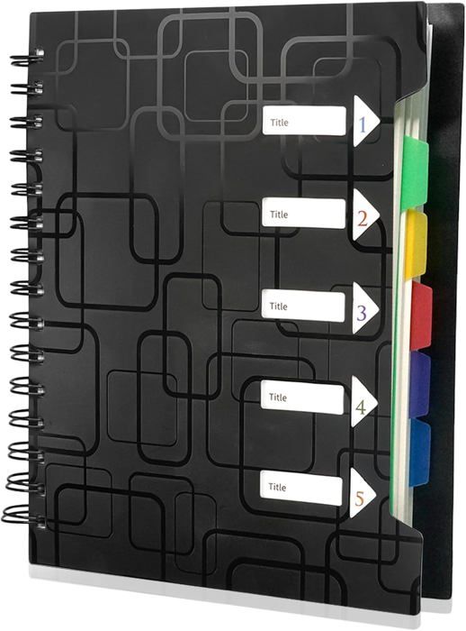 Carnet De Notes A5 Translucide Avec 5 Intercalaires, Carnet Spirale ...