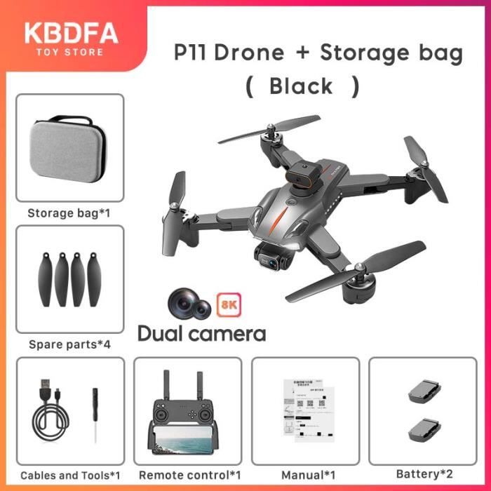 8K-Noir-GPS-2C-2B-KBDFA nouveau p11 pro max professionnel 8k drone gps ...