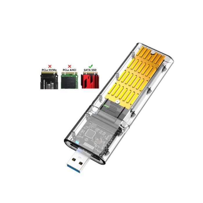 Or (sata) - Boîte de DISQUE DUR M2 SSD CAS NVME-SATA Châssis M.2 USB 3. ...