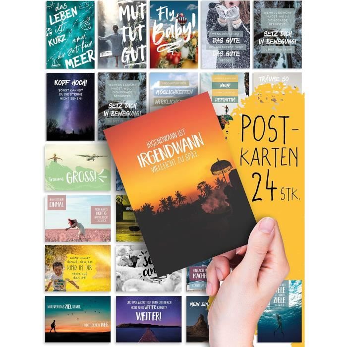 Motif 24 Cartes Postales Inspirantes Superbes Images Motifs Dictons ...