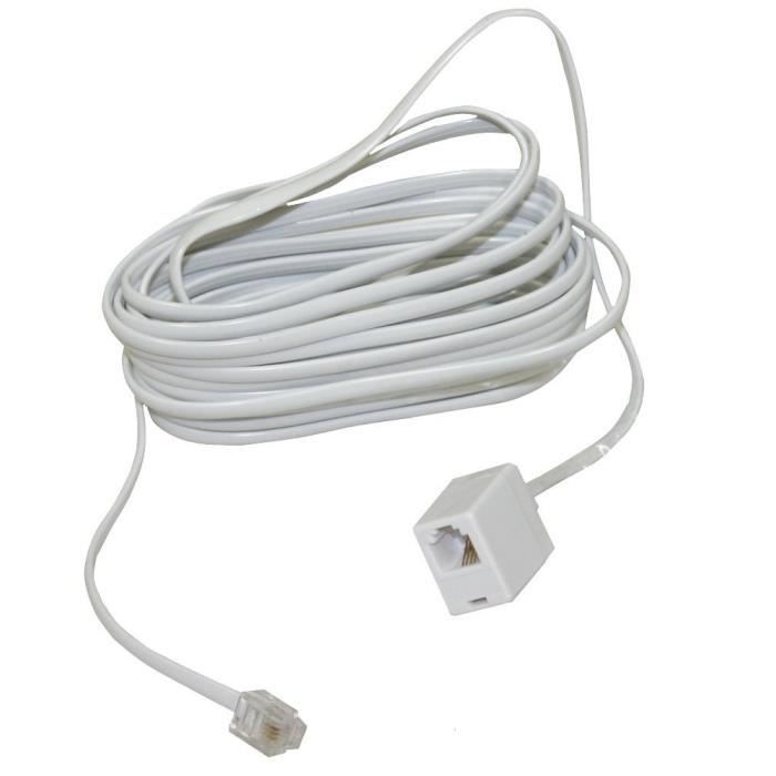 Câble Rallonge RJ11 6p4c pour téléphone Internet - Cdiscount Informatique