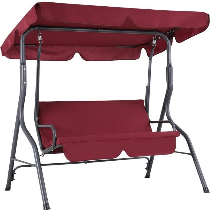 BALANCELLE Balancelle de Jardin Rouge avec Toit r-eacute,glable ...