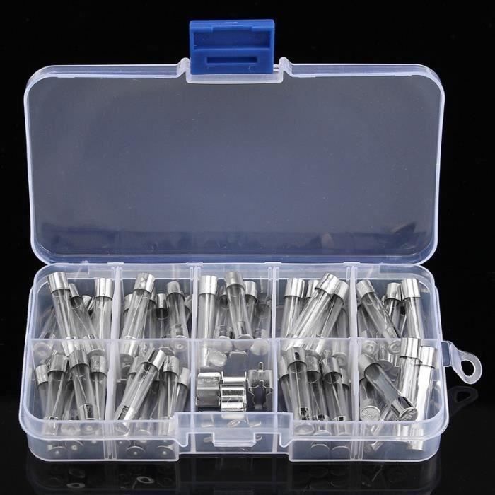 AVANC 60Pcs Fusibles Verre Tube Automobile Fuse Rapide Coup 6x30mm 5-6-8-10-15-20-25-30-35A ...