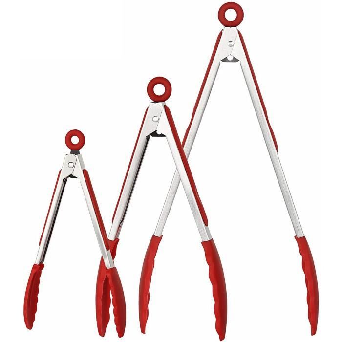 Pince CuisinePinces pour Barbecue en Acier INOX et Silicone,Pinces de ...