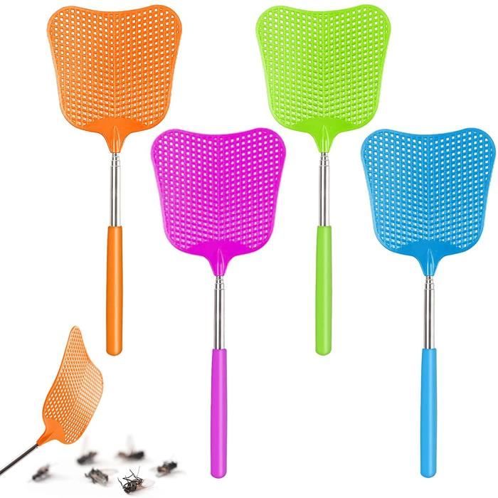 4 Pièces Mouches Télescopique,Tapette Mouche Plastique,Tapette à ...