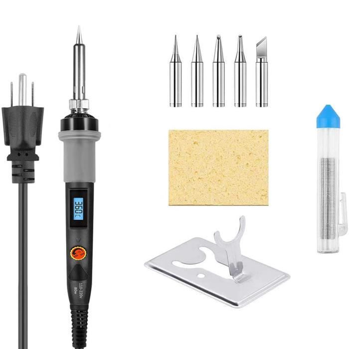Poste a souder,Kit de fer à souder numérique 80W LCD,température réglable 220V,kit de soudage ...