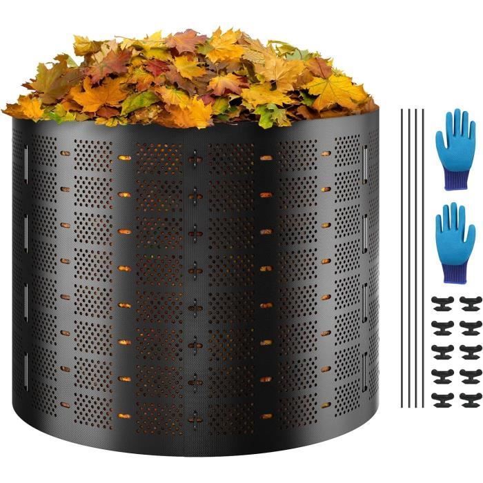 Composteur De Jardin 1000 L Bac À Compost Extérieur Extensible En Pehd ...