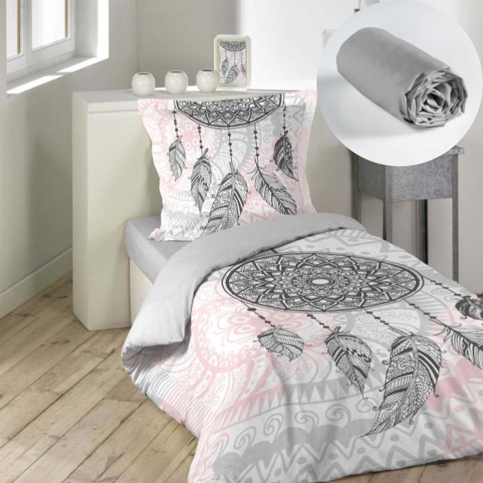 Pack Parure De Couette Enfant 140x200 Cm Namaste Drap Housse 90x190