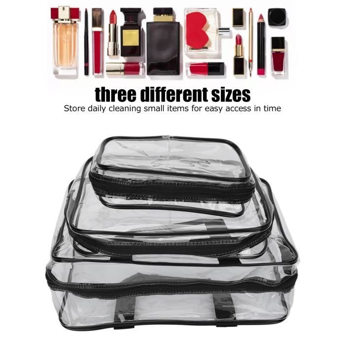 JNG® trousses de toilette transparentes 3 pièces trousse de toilette ...