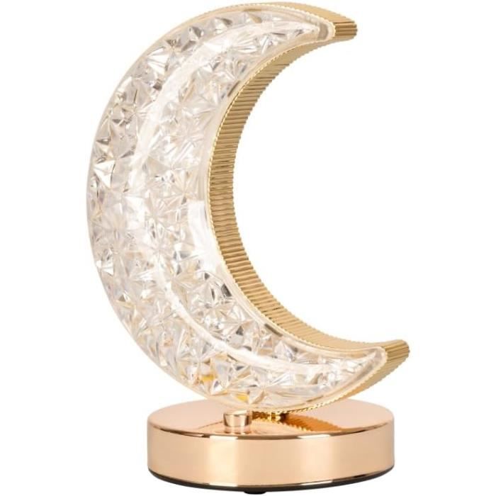 Crystal Crescent Table Lamp | Home Décoration | For Indoor Lighting Of Bedroom, Living Rooms ...