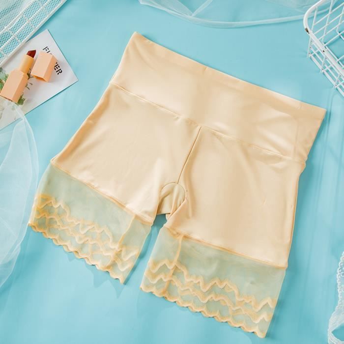Culotte-slip,Short de sécurité en dentelle sans couture pour femmes,culotte en Nylon et soie ...