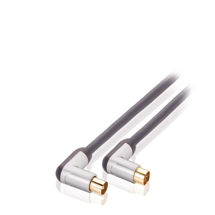 Profigold Câble antenne coaxial 120 dB coudé Coax Mâle (IEC) - Coax ...