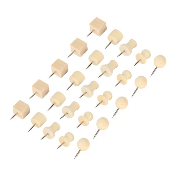 Punaises en bois naturel PWSHYMI - 30 pièces - Design mignon et durable ...