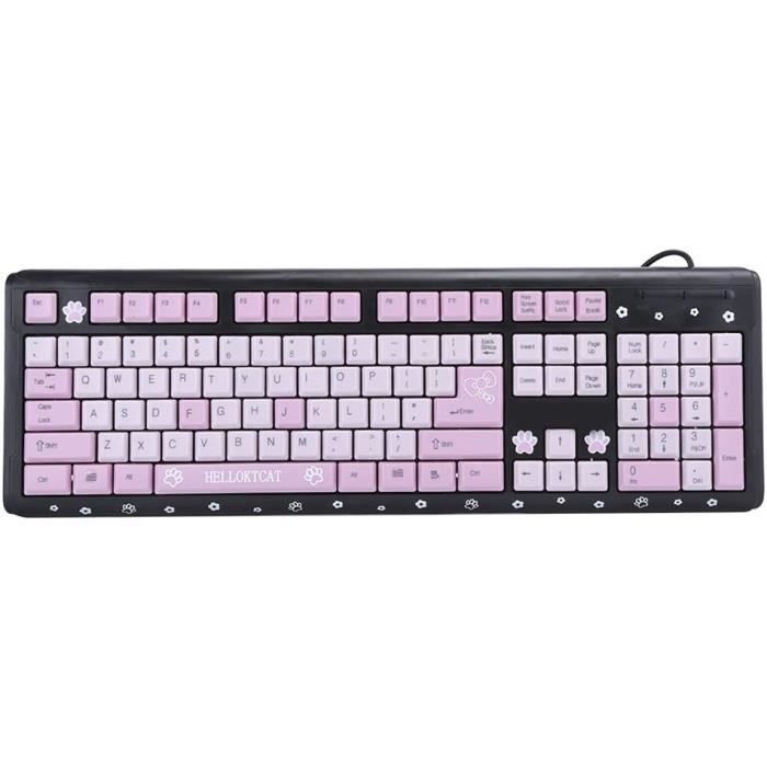 Clavier Rose Clavier Rose, Clavier Usb Filaire Ultra Mince Usb Filaire ...