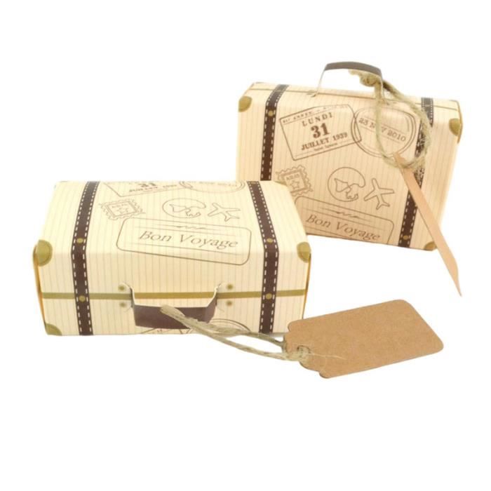 Style 3 50pcs Mini Valise en Papier Kraft pour Voyage Emballage de ...