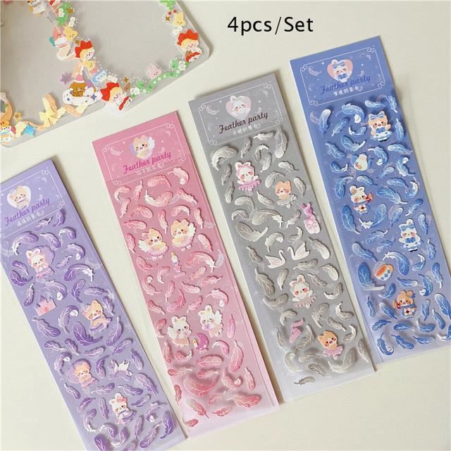 CARNET DE NOTES,4pcs sticker set-A5--Autocollants À Feuilles Mobiles A5 ...