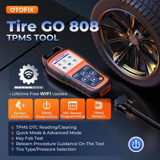 Capteur de pression des pneus OTOFIX TireGo 808 programmation TPMS réapprendre le diagnostic de ...