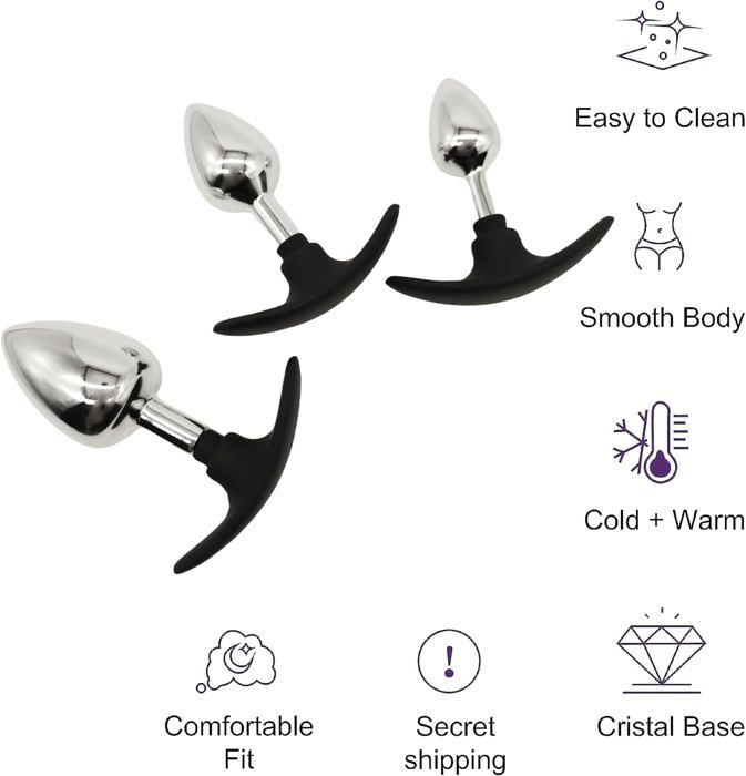 Plugs Anals en Acier Inoxydable Masturbation Masseur Plug Anale Stimulation Sex toys Butt Plug ...