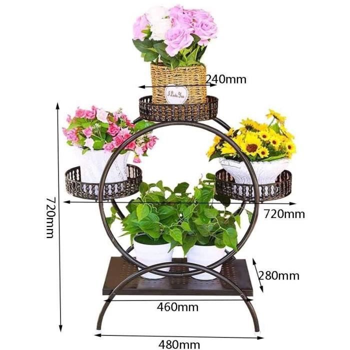 Usine Stand 4 Niveaux de Fleur Rack en Fer forgé Multi-Couche ...