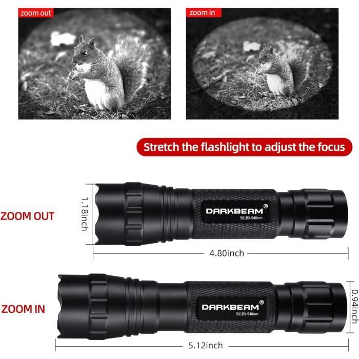 Lampe Torche Ir 940Nm Led Lampe De Poche Infrarouge, Travailler Avec L ...