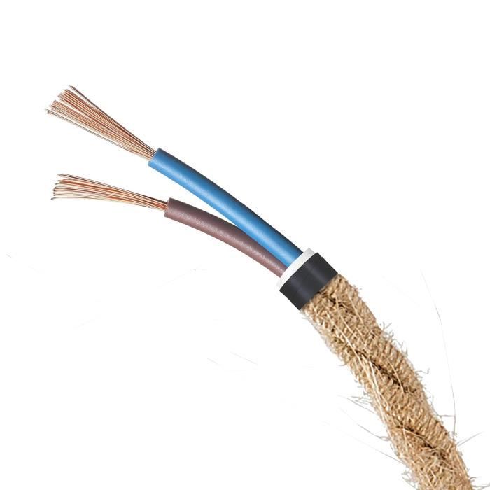 Amarcords - Câble électrique textile couleur JUTE, torsadé, jute, 10 ...