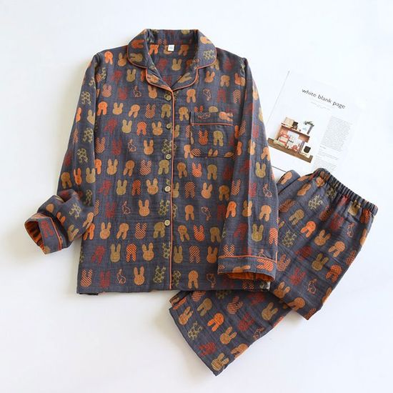 Ensembles de pyjamas en fil de coton pour couples,pyjamas College ...