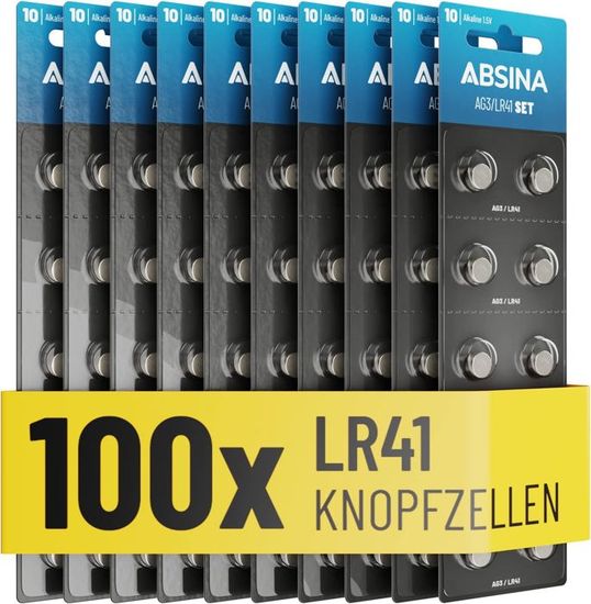 100x Pile LR41 AG3-1,5V Alcaline étanche avec Longue durée - LR736 ...