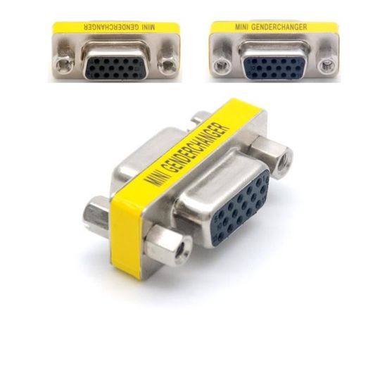 Couleur DB15 Femelle à Femelle Connecteur VGA mâle-femelle vers mâle-femelle RS232, adaptateur ...