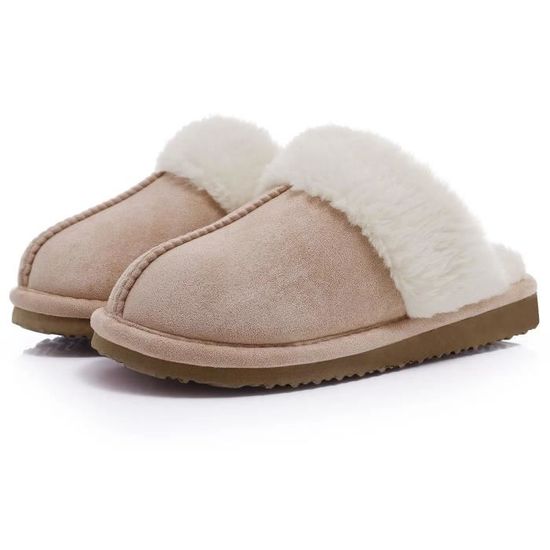 Chausson-pantoufle,Pallene-Pantoufles en fourrure d'hiver pour hommes ...