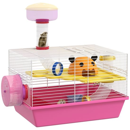 Cage à hamster - PawHut - rat rongeur avec plateforme - biberon eau ...