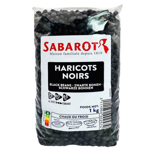 Haricots noirs sachet de 1kg Sabarot - Cdiscount Au quotidien