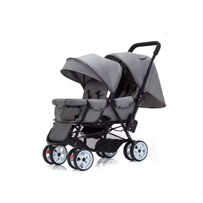 Poussette double pour jumeaux - Gris - Cdiscount Puériculture & Eveil bébé