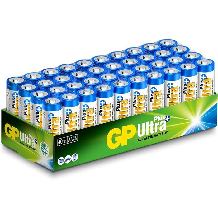Piles AA - Pack de 40 Ultra Plus Piles Stilo AA Alcaline 1,5V/LR06 ...