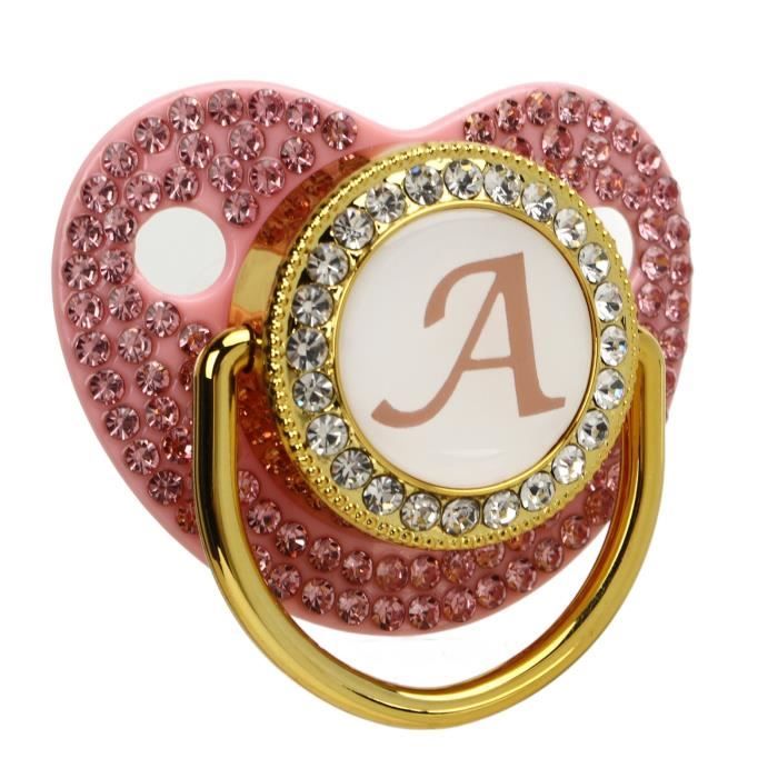 Sucette pour bébé dorée recouverte de strass - ATYHAO - Design incurvé ...