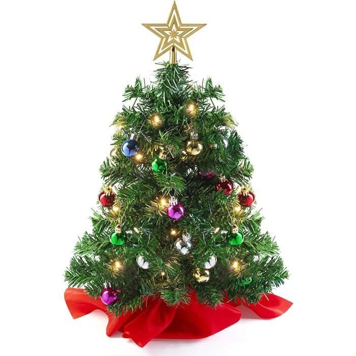 Mini Sapin De Noël De 55 Cm - Mini Sapin De Noël Lumineux Led Blanc ...