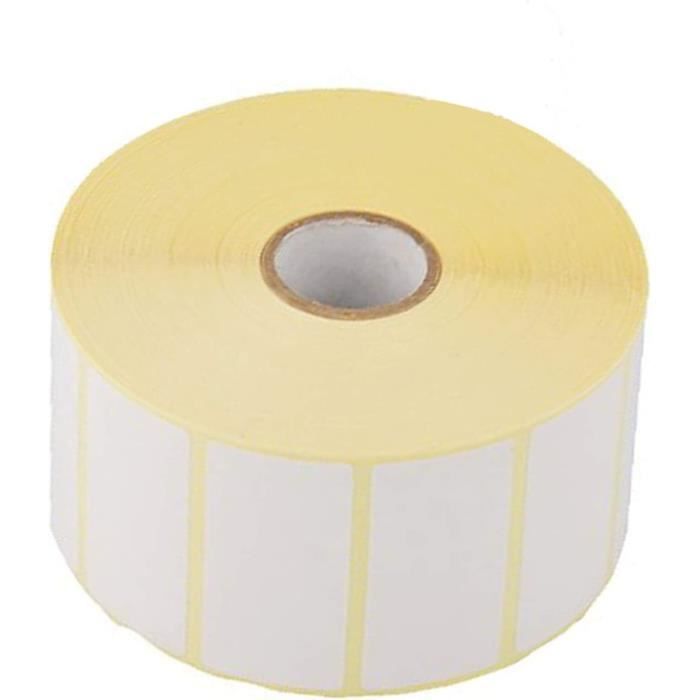 Rouleau d'étiquettes autocollantes blanches rectangulaires pour ...