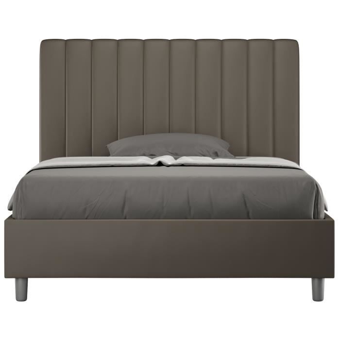 Lit capitonné design italien 140x190 cm simili cuir capuccino Nighty ...